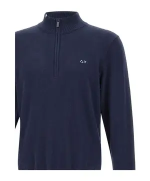 SUN 68 Half Zip High Collar Sweater