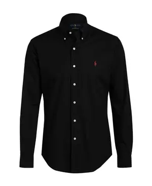 Polo Ralph Lauren Logo Embroidered Buttoned Shirt - Black