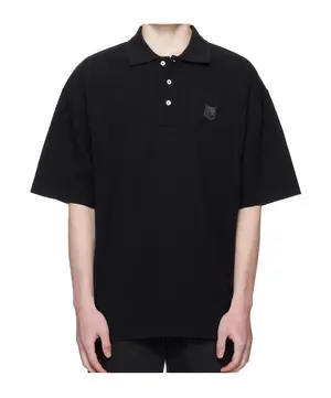 Maison Kitsuné Fox-patch Polo Shirt - Black
