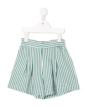 Monnalisa High-waist Striped Fitted Shorts - Green