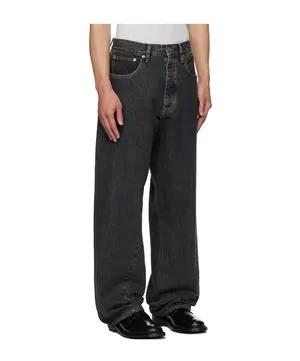 SUNFLOWER Logo Patch Wide-leg Jeans