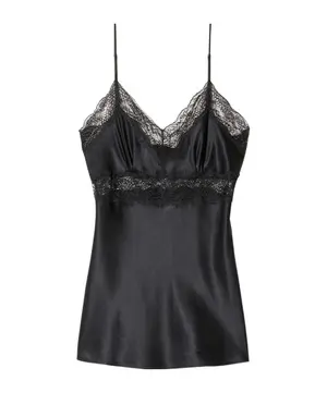 NILI LOTAN Felicie" Lace Negligee Top - Black
