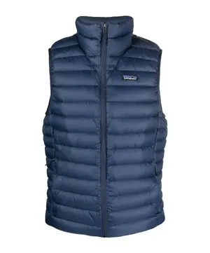 Patagonia High-necked Sleeveless Down Jacket - Blue