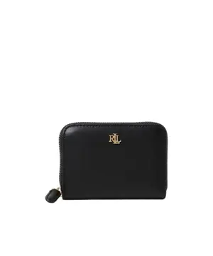 Ralph Lauren Logo Plaque Zipped Wallet - Black