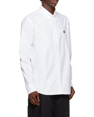 Maison Kitsuné Fox Patch Curved Hem Shirt