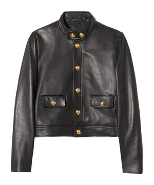 NILI LOTAN Hadley Cropped Leather Jacket