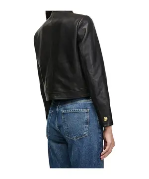 NILI LOTAN Hadley Cropped Leather Jacket