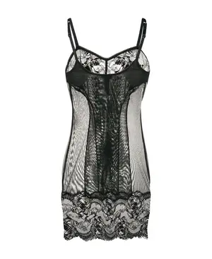 La Perla Floral Embroidered Tulle Suspender Underwear