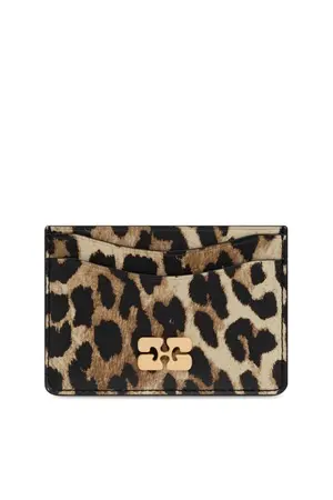 GANNI Card Case With Animal Motif - Black