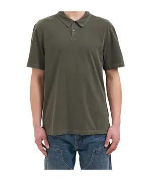 JAMES PERSE Button-down Short-sleeved Polo Shirt - Black