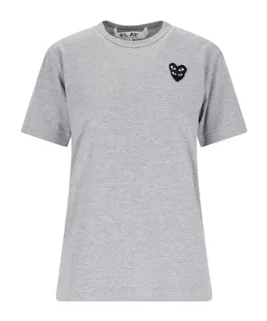 Play Comme Des Garcon Comme Des Garons Play Logo Patch Crewneck T-shirt - Gray