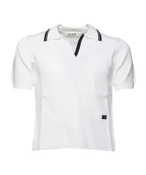 WALES BONNER Short-sleeved Polo Shirt - White