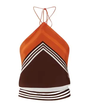 SIR. Destino Scarf Halterneck Top - Brown