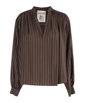 SEMICOUTURE Striped Pattern Shirt - Brown