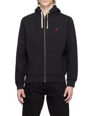 Polo Ralph Lauren Logo Embroidered Hooded Jacket - Black