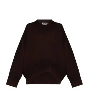 Attico Asymmetric Ribbed-knit Sweater - Brown