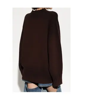 Attico Asymmetric Ribbed-knit Sweater