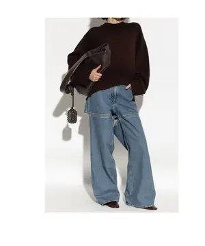 Attico Asymmetric Ribbed-knit Sweater