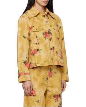 GANNI Floral Printed Denim Jacket