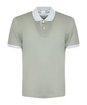Eleventy Contrast-collar Polo Shirt - Gray