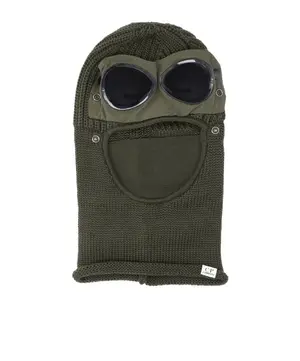 C.P. COMPANY Goggle-detail Ribbed Knit Balaclava - Black