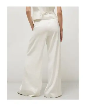 Marella Lurex Adorned Pinstripe Wide-leg Trousers