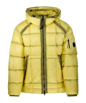 C.P. COMPANY Quilted Hooded Jacket - Yellow