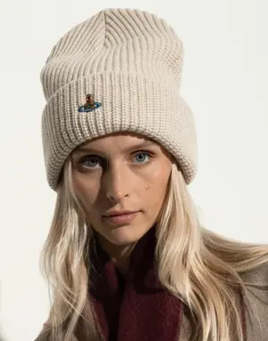 VIVIENNE WESTWOOD Logo Embroidered Beanie