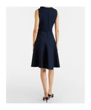 Oscar De La Renta Belted Wool-blend Midi Dress