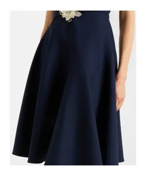 Oscar De La Renta Belted Wool-blend Midi Dress