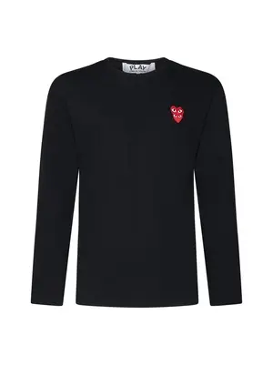 Play Comme Des Garcon Logo Long-sleeved T-shirt - Black