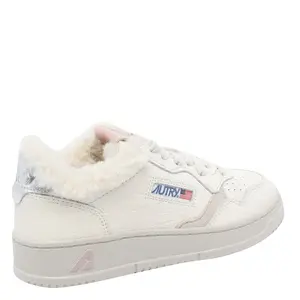 AUTRY Faux Fur Detail Sneakers - White
