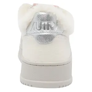 AUTRY Faux Fur Detail Sneakers - White