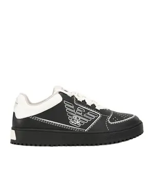 Emporio Armani Strap-up Casual Sneakers - Black