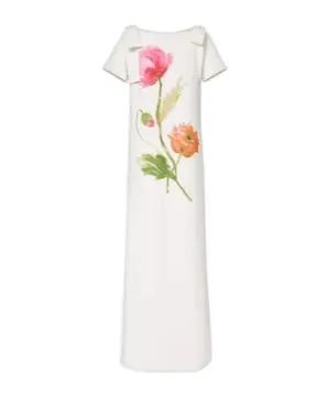 Carolina Herrera Bow-detail Floral Gown - White