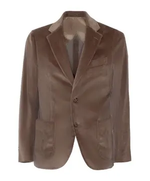 LARDINI Corduroy Single-breasted Blazer - Brown