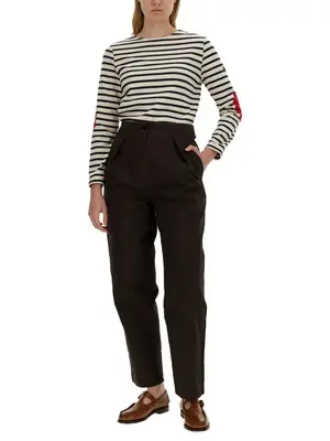 Saint James Striped Long Sleeve T-shirt With Embellished Elbows