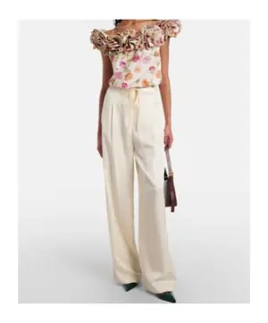 Carolina Herrera Floral-appliqué Off-shoulder Cotton-blend Top