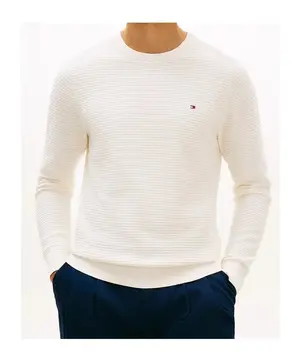 Tommy Hilfiger Textured Knit Crew Neck Jumper