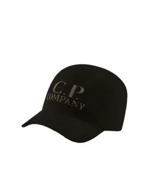 C.P. COMPANY Extrafine Merino Wool Logo Cap - Black