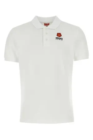 Kenzo Boke Flower Embroidered Polo Shirt - White