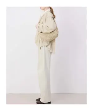 LEMAIRE Fortune Croissant Filt Zip-up Shoulder Bag - Light Beige