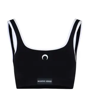 MARINE SERRE Logo Bra - Black