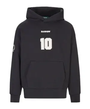 BARROW Number-printed Hoodie - Black