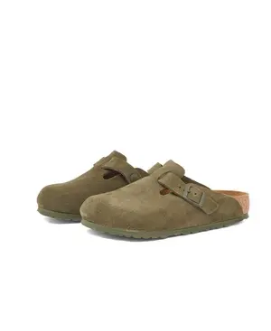 BIRKENSTOCK Suede Leather Slip-on Slippers