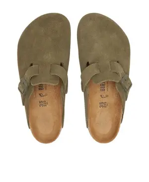 BIRKENSTOCK Suede Leather Slip-on Slippers