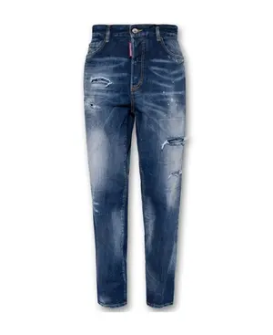 Dsquared2 Distressed High-waisted Jeans - Blue