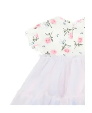 Monnalisa Floral Printed Short Sleeve Dress