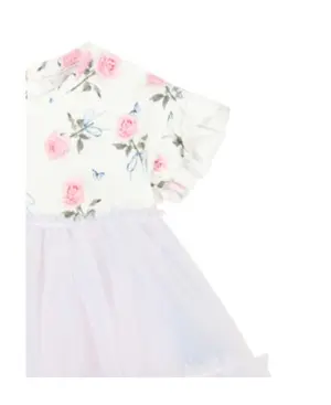 Monnalisa Floral Printed Short Sleeve Dress