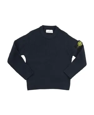 Stone Island Teen Logo-patch Sleeve Jumper - Blue